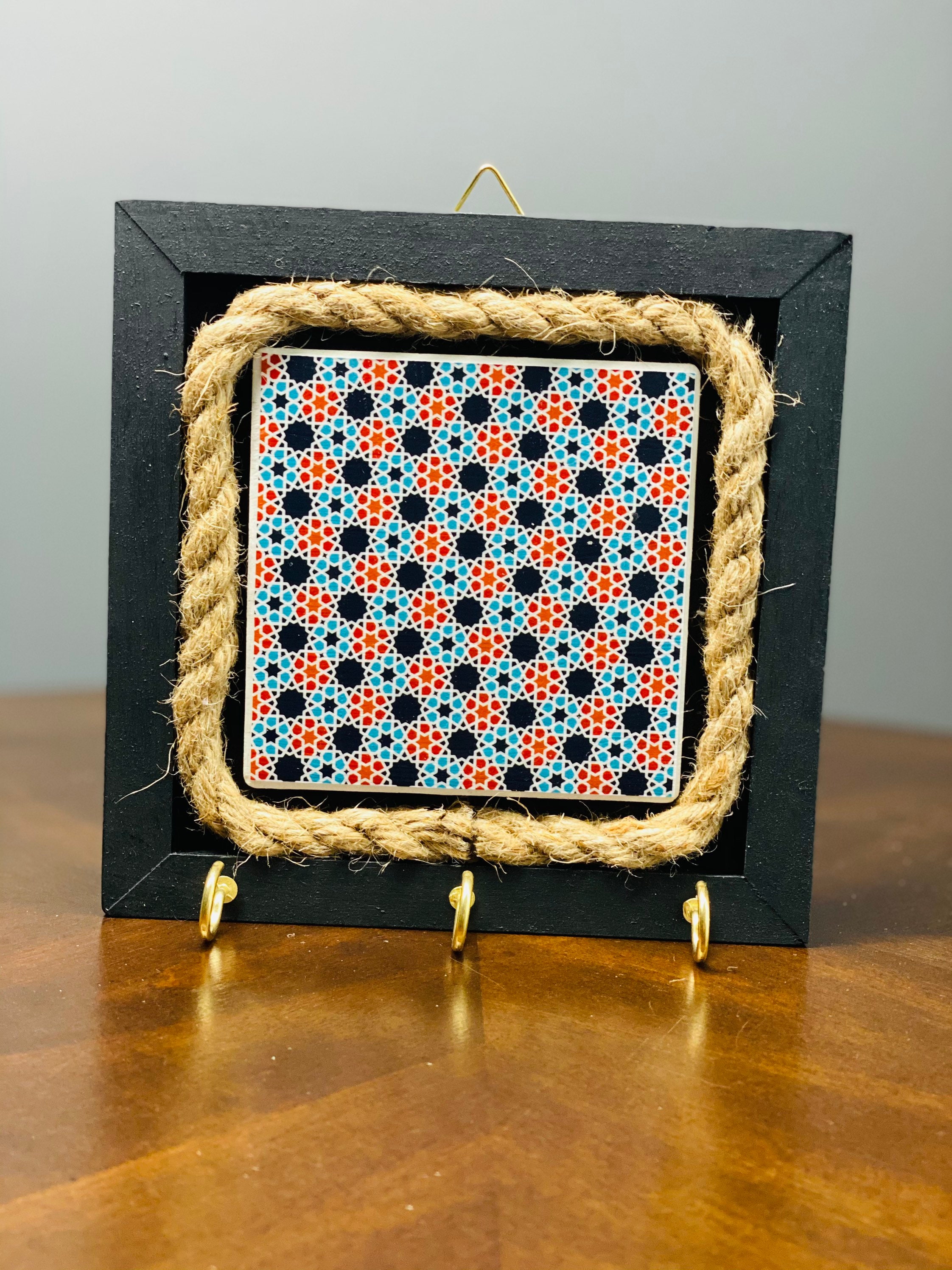 Decorative Key Hanger Framed Ceramic Tile Jewelry Hanger | Etsy