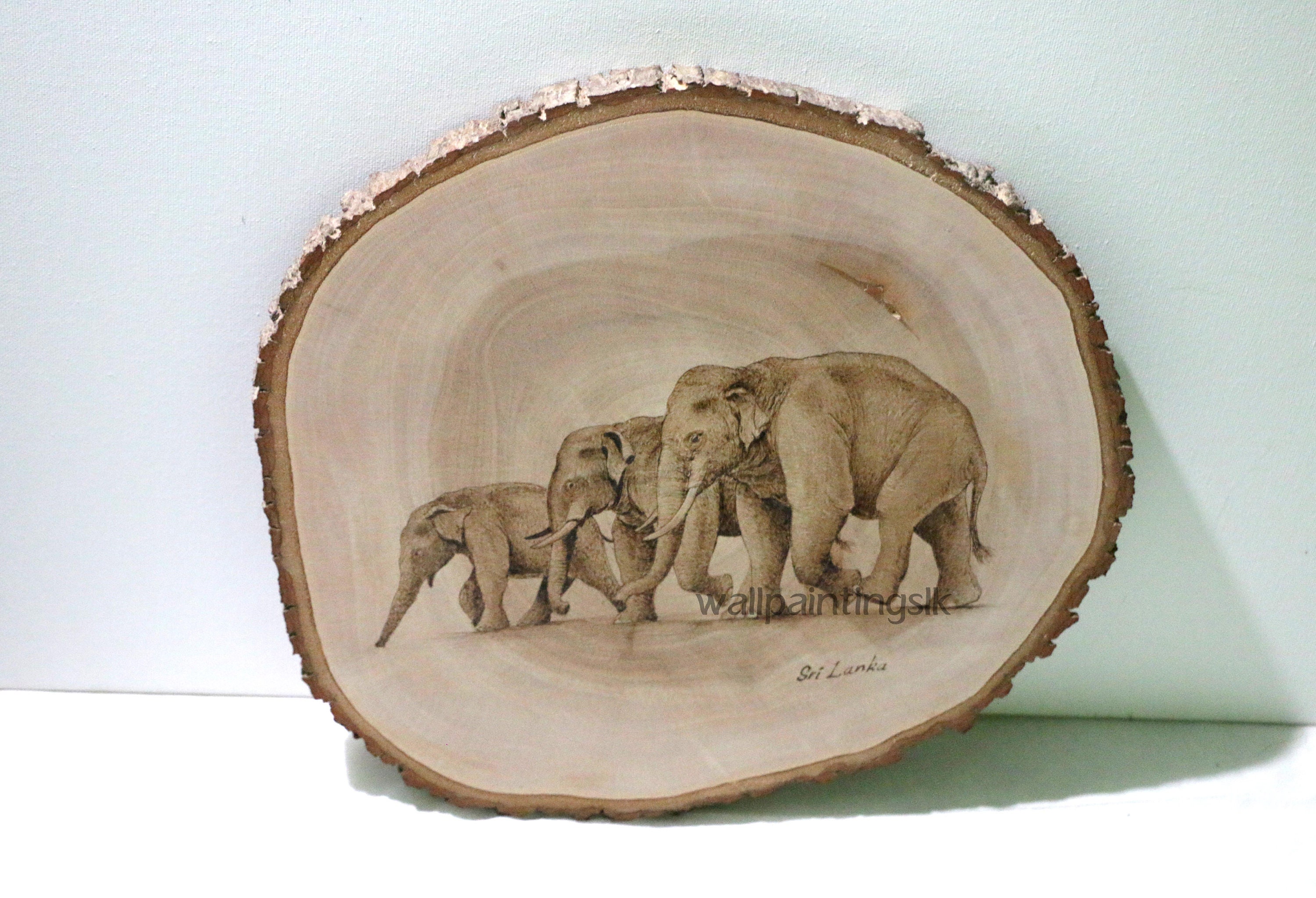 Handmade Wood Burn Elephants Familypyrography - Etsy