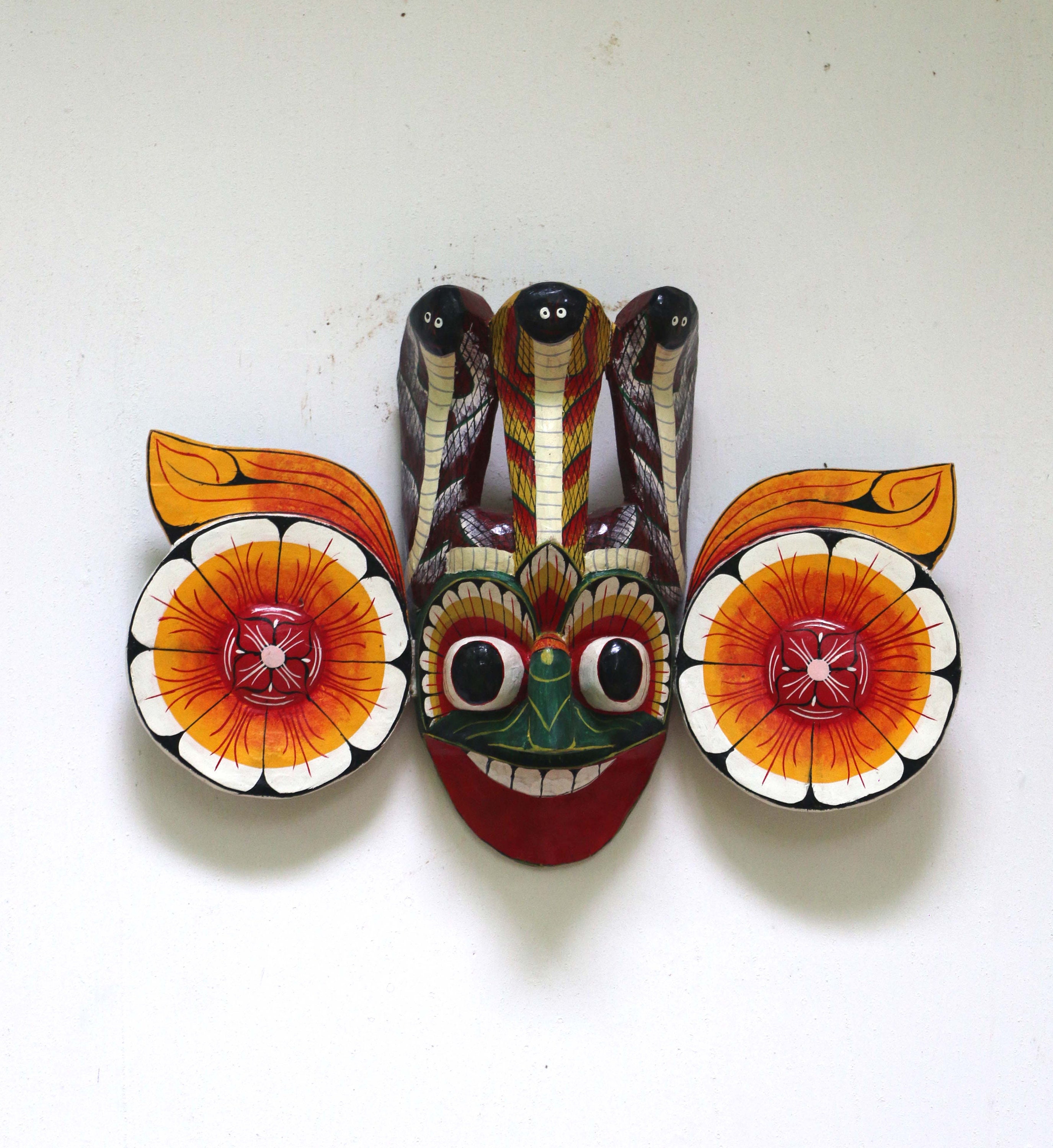 Sri Lankan Handmade Wood Wall Hanging Tiki Gara Raksha Mask - Etsy