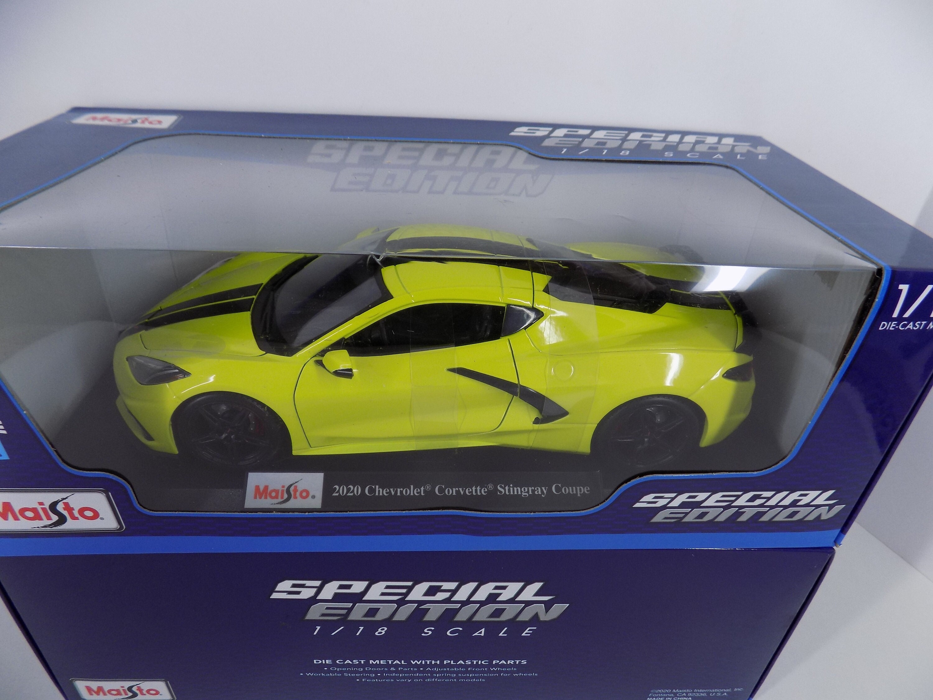1/18 Scale Diecast 2020 Corvette Stingray in Accelerate Yellow - Etsy