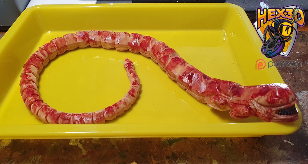 Chestburster Bloody/clean Xenomorph Alien Aliens. Articulated 3D ...