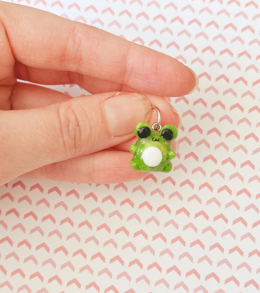Kawaii Dark Green Frog Charm - Etsy