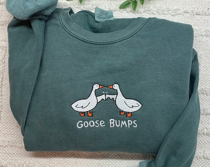 Comfort Colors Goose Bump Sweatshirt, Embroidered Goose Sweatshirt ...