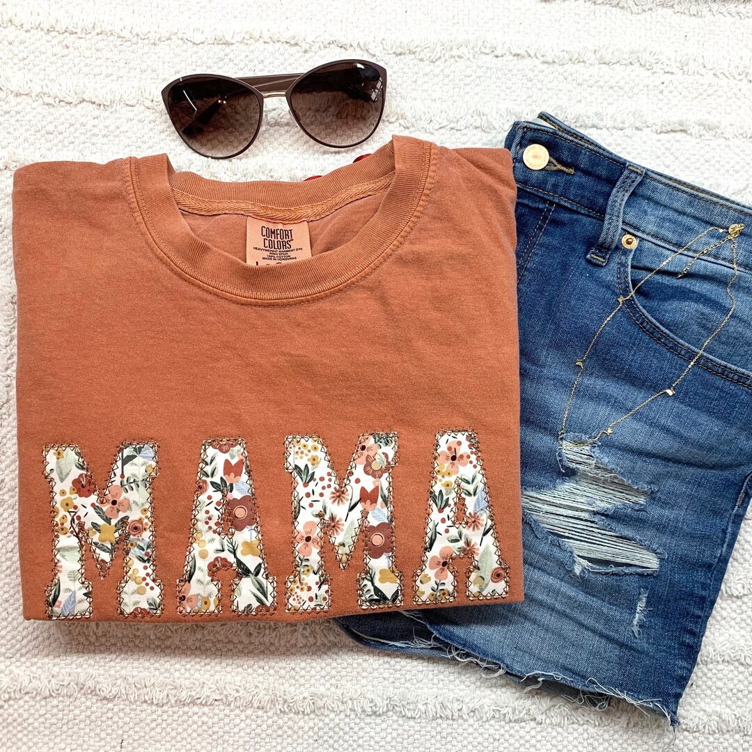 Embroidered Mama Shirt, Personalized Mama Shirt, Cute Mama Shirt ...