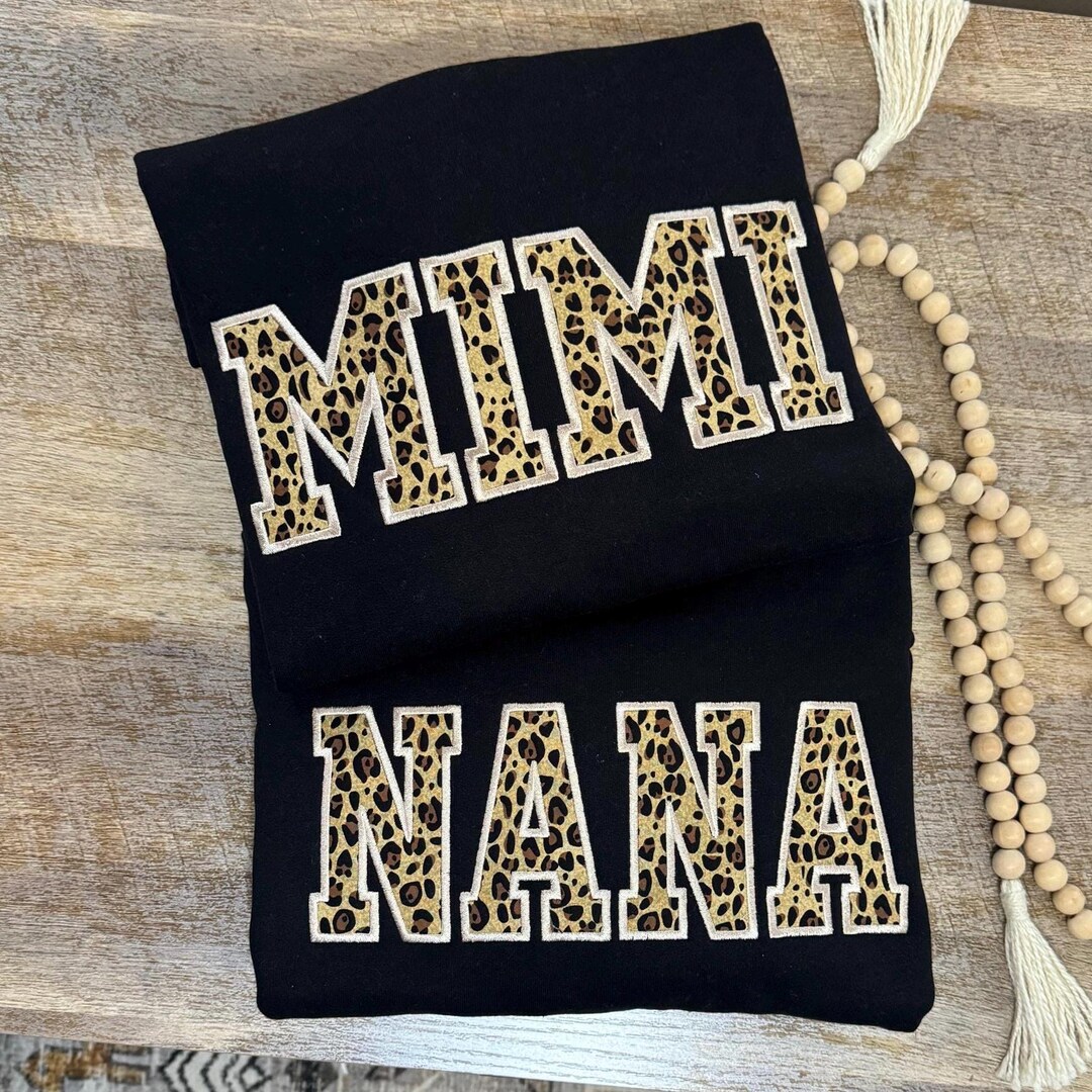 Leopard Mimi Sweatshirt, Embroidered Leopard Sweatshirt, Nana ...