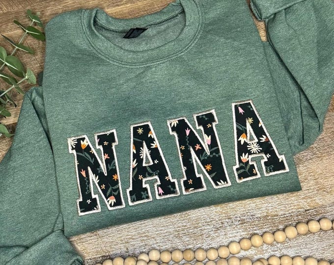 Custom Embroidered Fall Floral Sweatshirt, Mama Applique Crewneck, Gigi ...