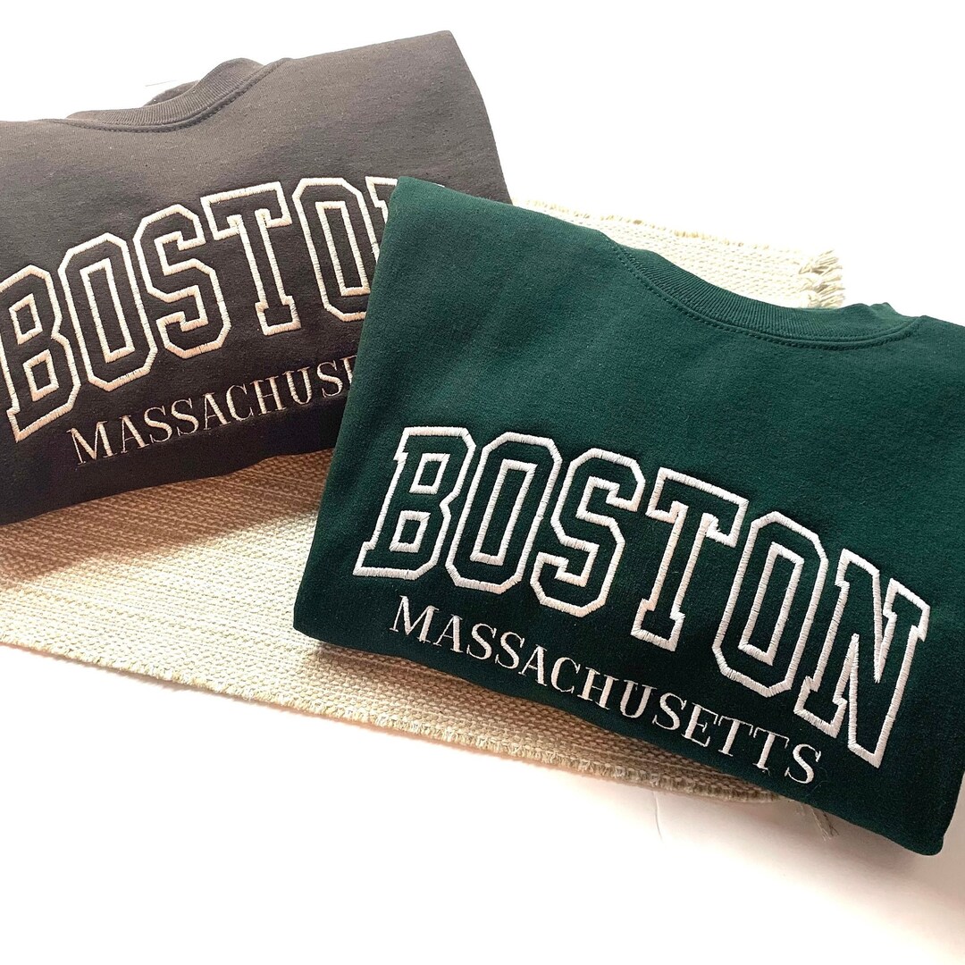 Custom Boston Sweatshirt, Embroidered Boston Massachusetts Sweatshirt ...