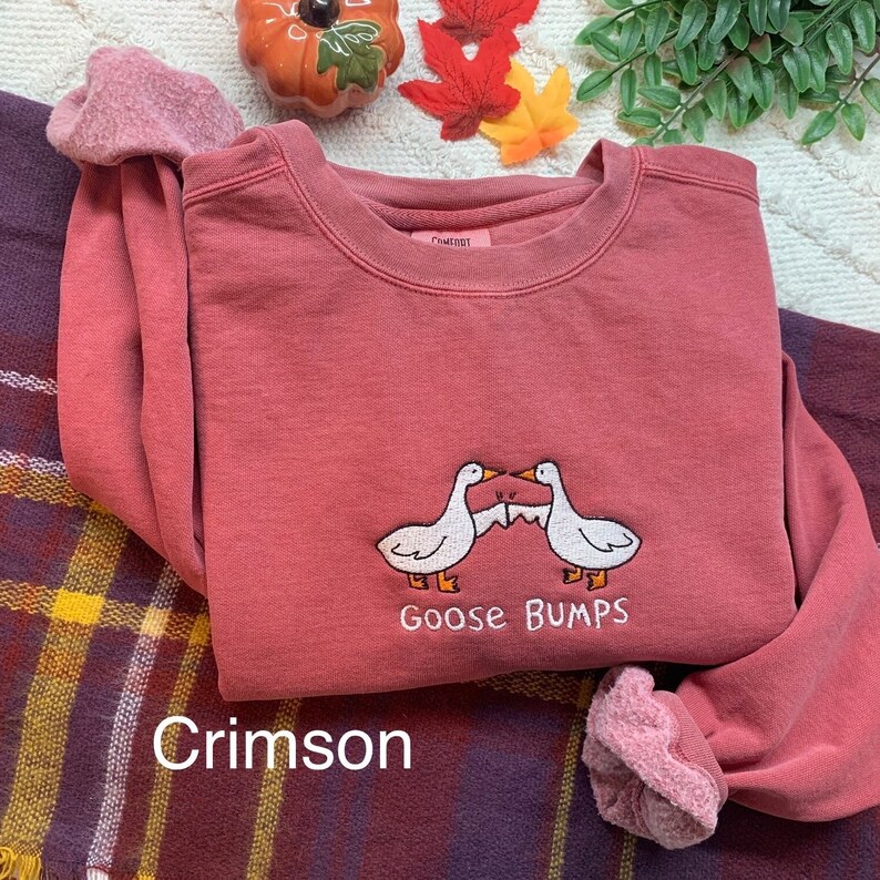 Comfort Colors Goose Bump Sweatshirt, Embroidered Goose Sweatshirt ...