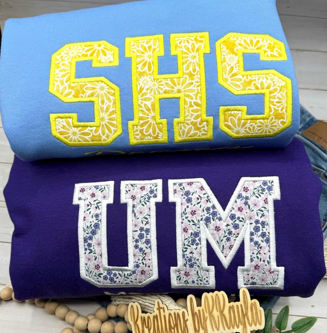 Custom Embroidered College Appliqué Sweatshirt | Personalized ...