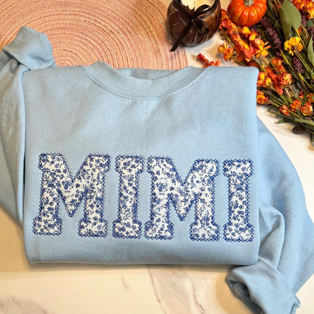 Mimi Sweatshirt, Embroidered Mimi Sweatshirt, Custom Sweatshirt ...