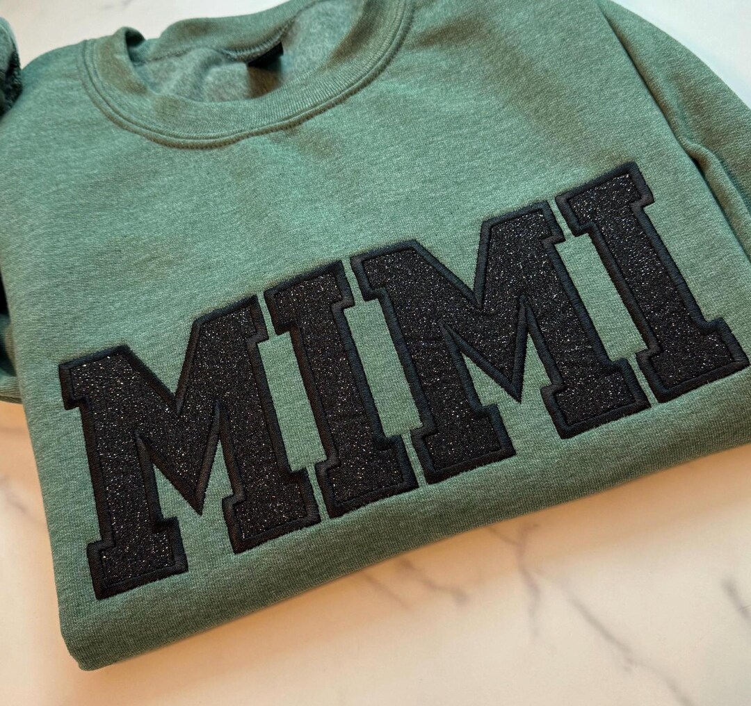 Embroidered Mimi Sweatshirt, Custom Mimi Glitter Sweatshirt ...