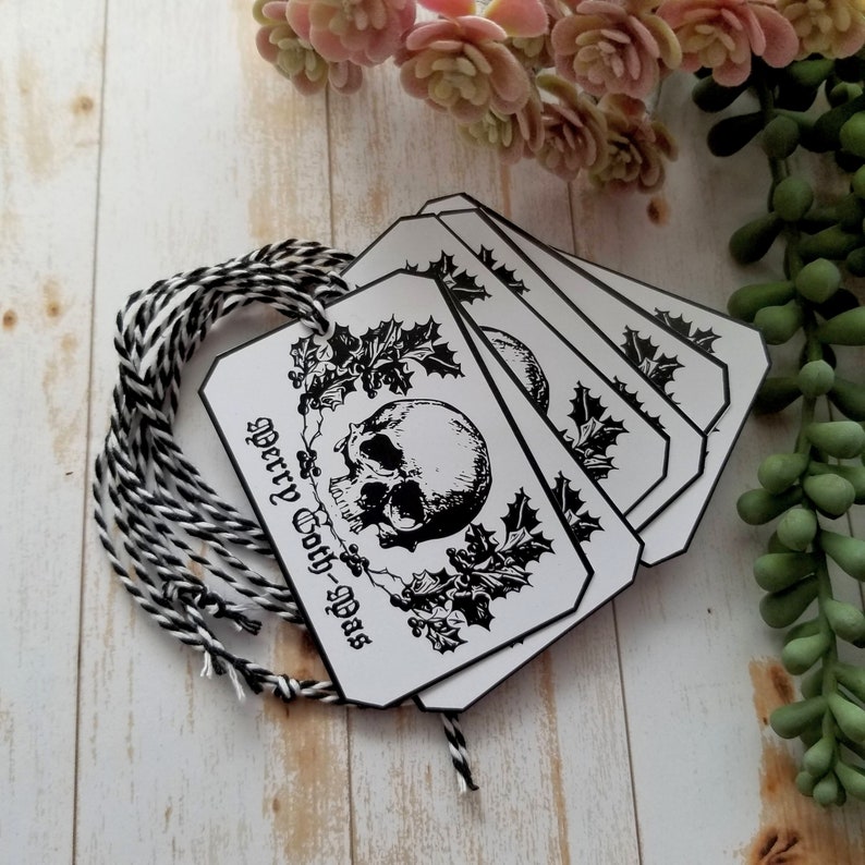 GIFT TAG | 5 Goth Christmas Gift Tags for a Spooky Christmas | Merry ...