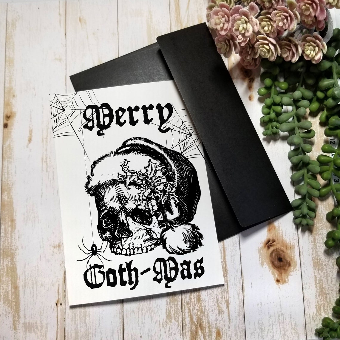 CHRISTMAS CARD 5X7 Gothic Greeting Card Merry Goth-mas | Etsy