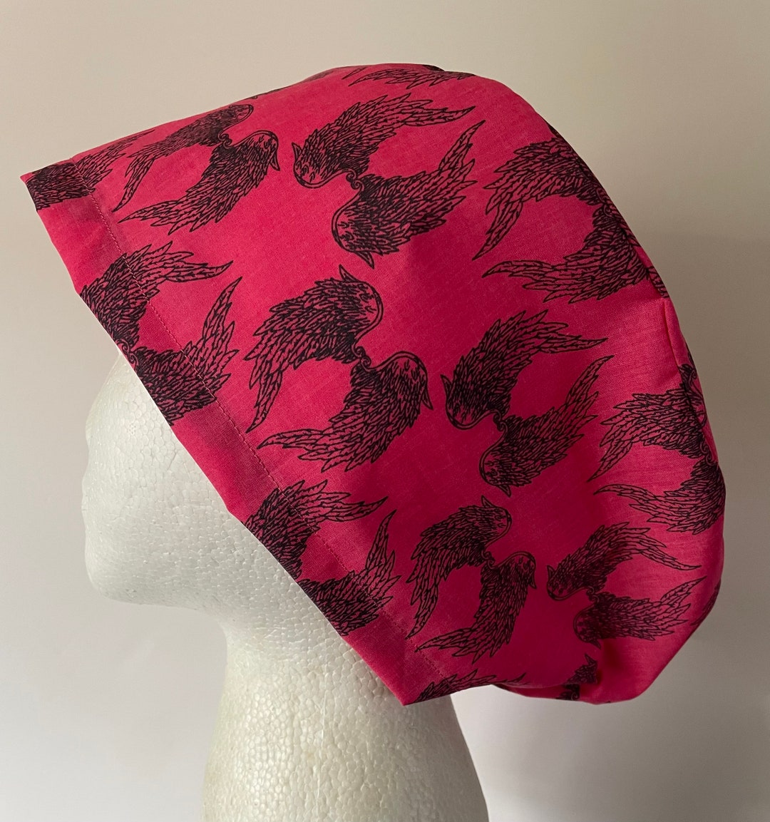 Ladies Elasticated Pink Angel Wings, Theatre Scrub Hat, Surgical Hat ...