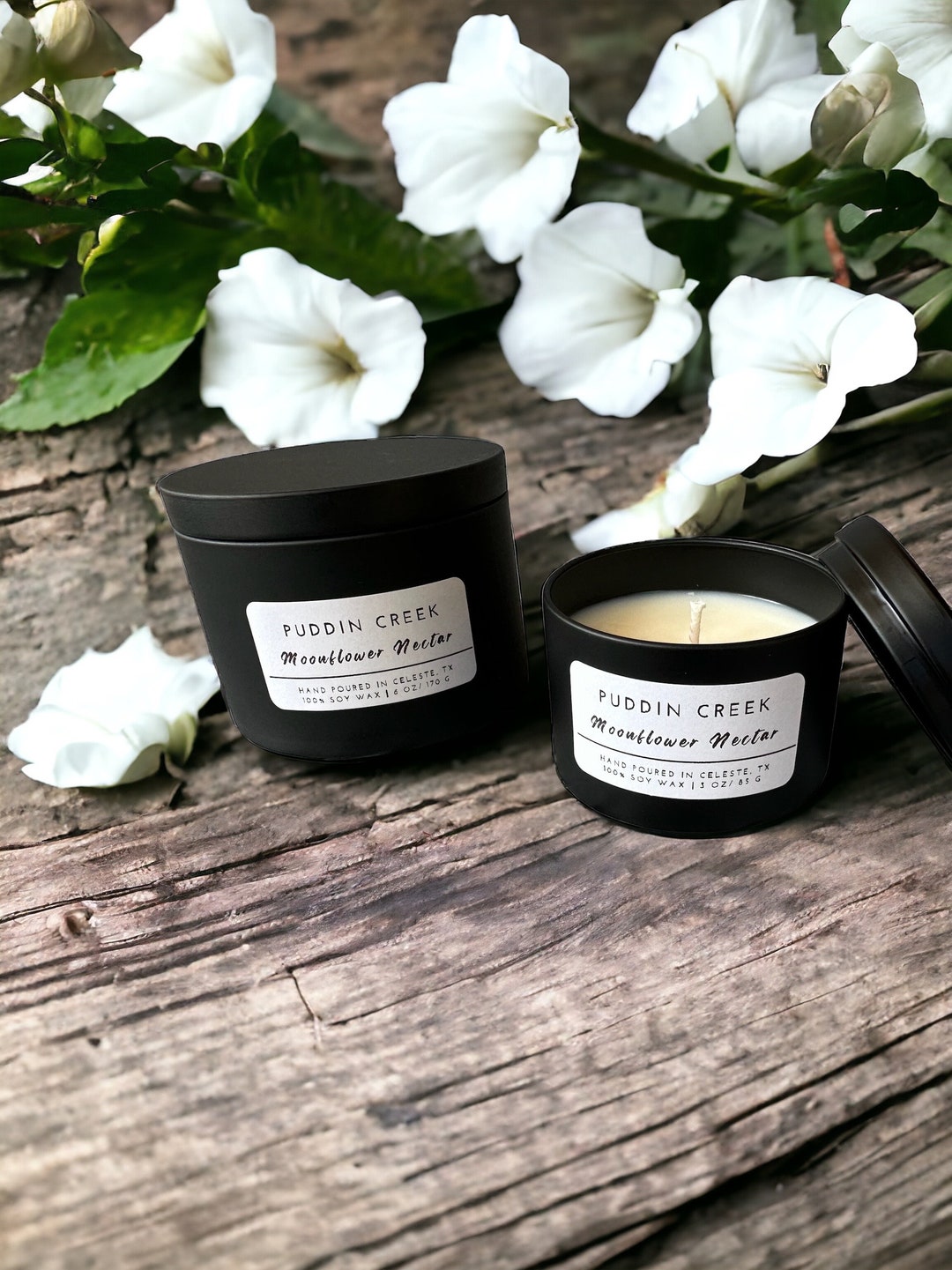 Moonflower Nectar Candle, 6 Oz Candle, 3 Oz Candle, Soy Candle, Rustic ...