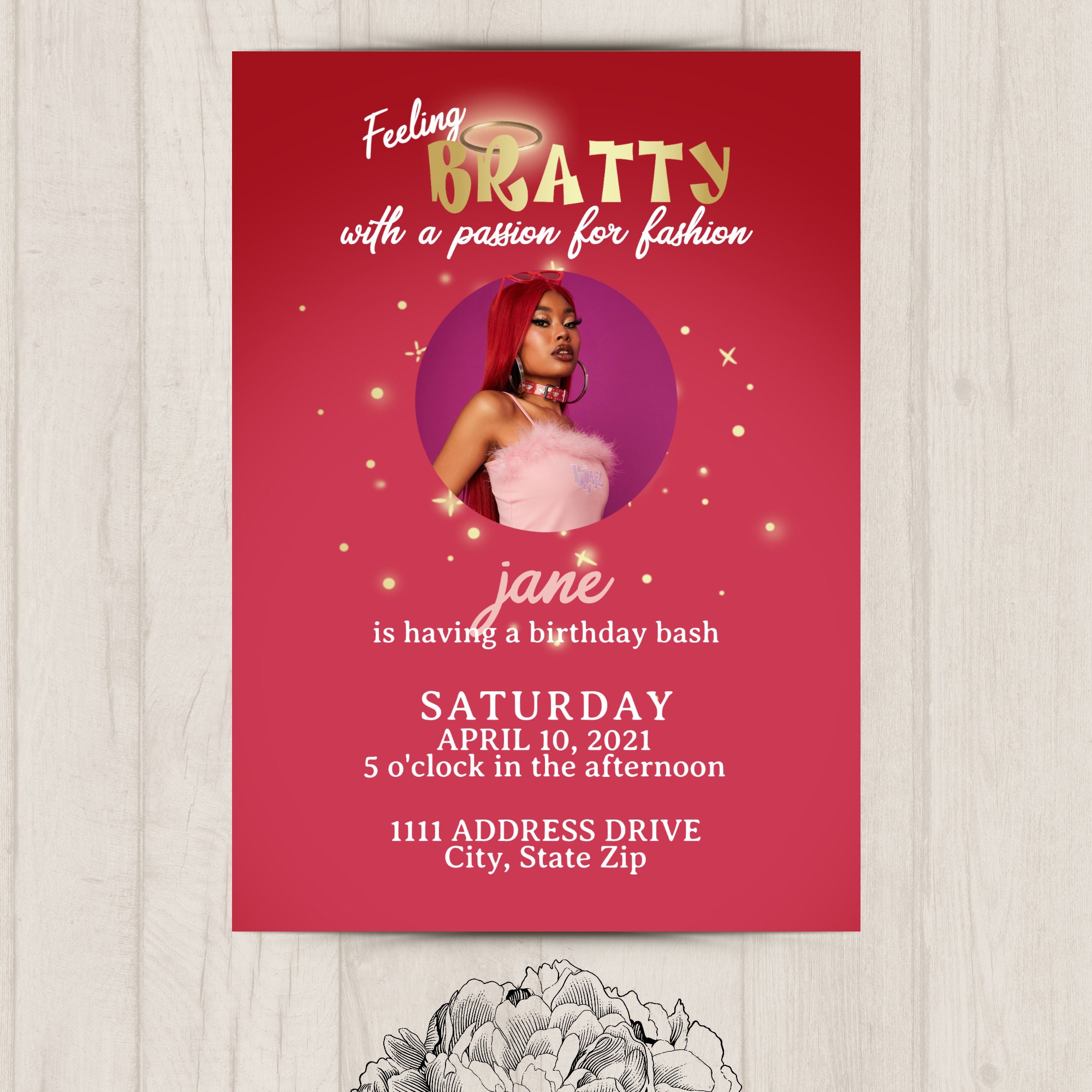 Bratz Birthday Invitation Feeling Bratty Personalize | Etsy