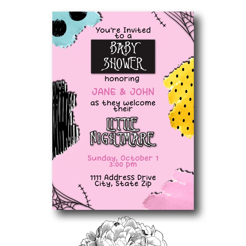 Little Nightmare Baby Shower Invitation Personalize Digital Download - Etsy