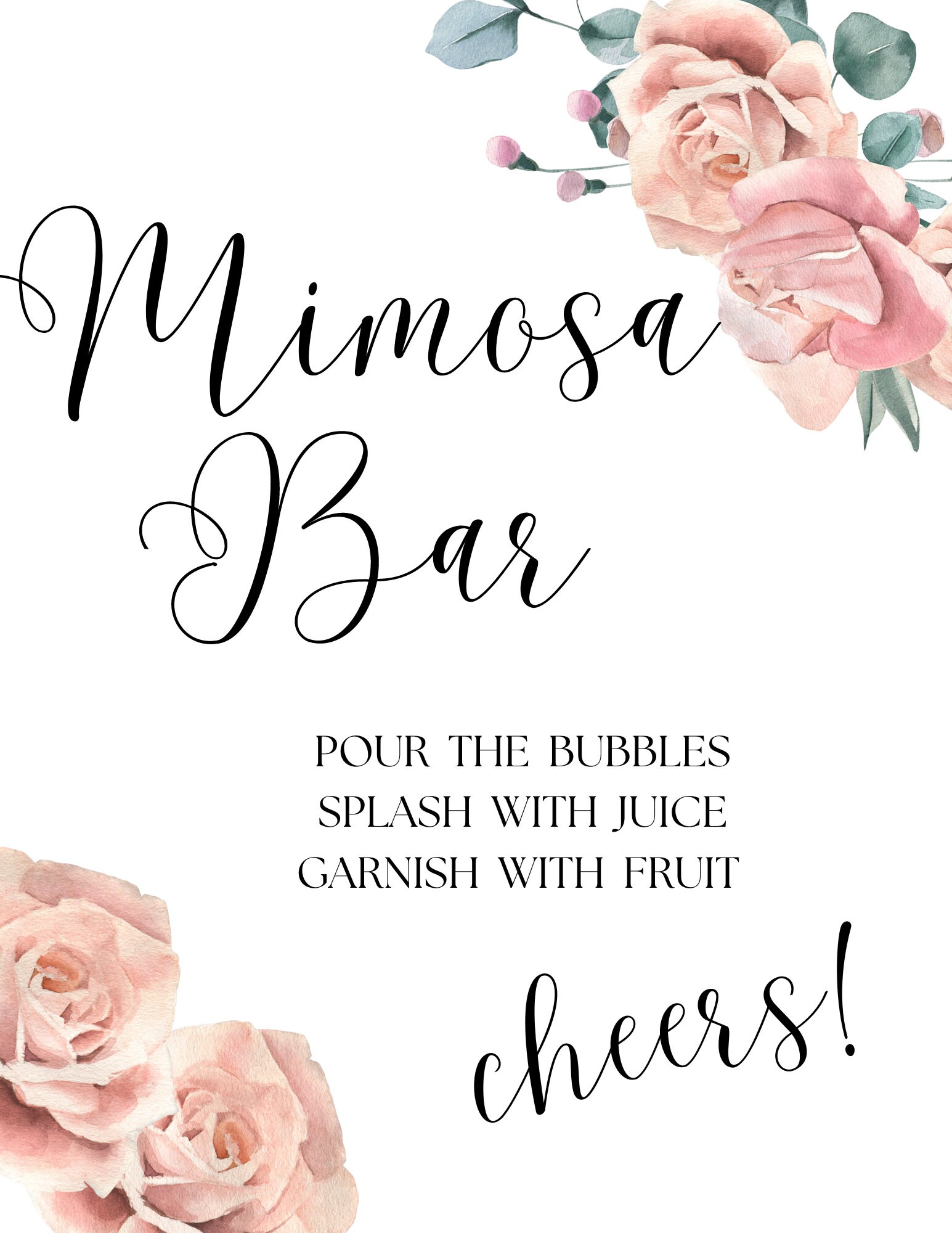 Mimosa Bar Digital Download - Etsy