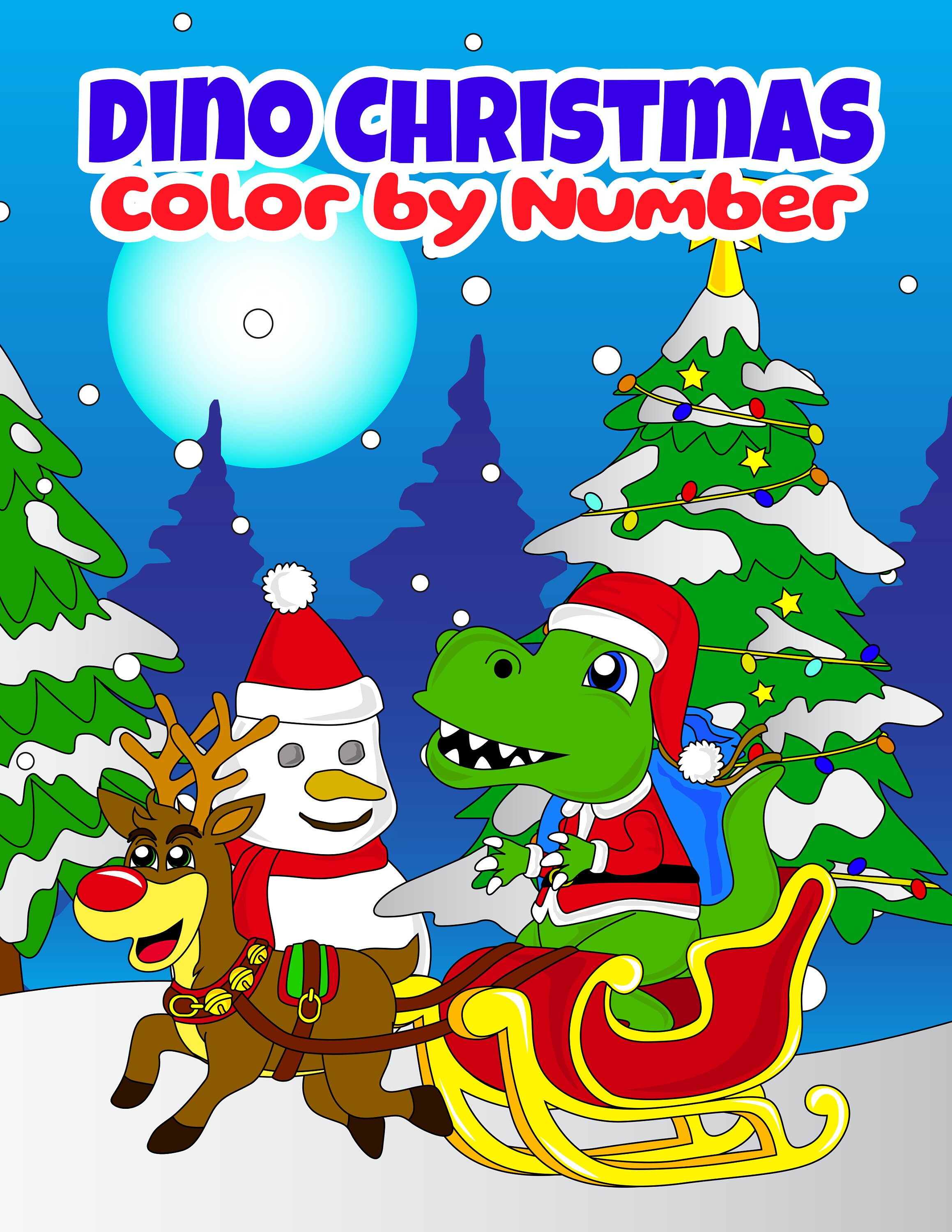 Dino Christmas Color by Number Kids Activity Coloring Book Printable - Etsy