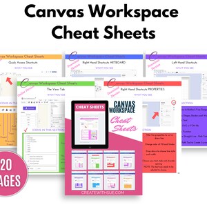 Canvas Workspace Cheat Sheets Printable Guide - Etsy Australia