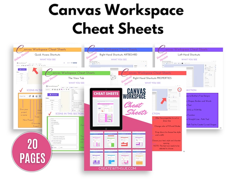 Canvas Workspace Cheat Sheets - Both Online and Downloaded Version ...
