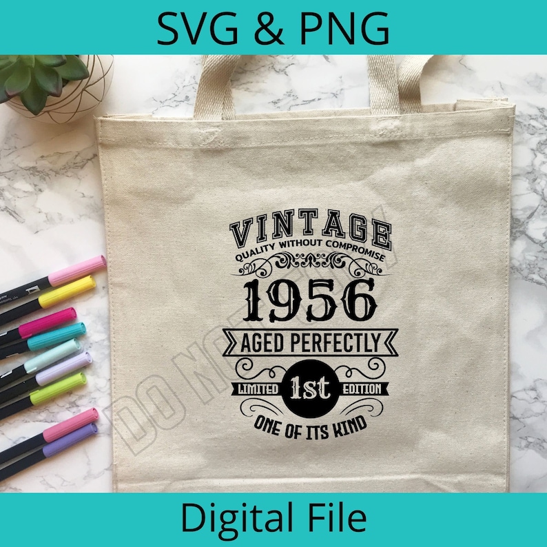 Vintage 1956 SVG PNG File: Retro Birthday Design (digital Download ...