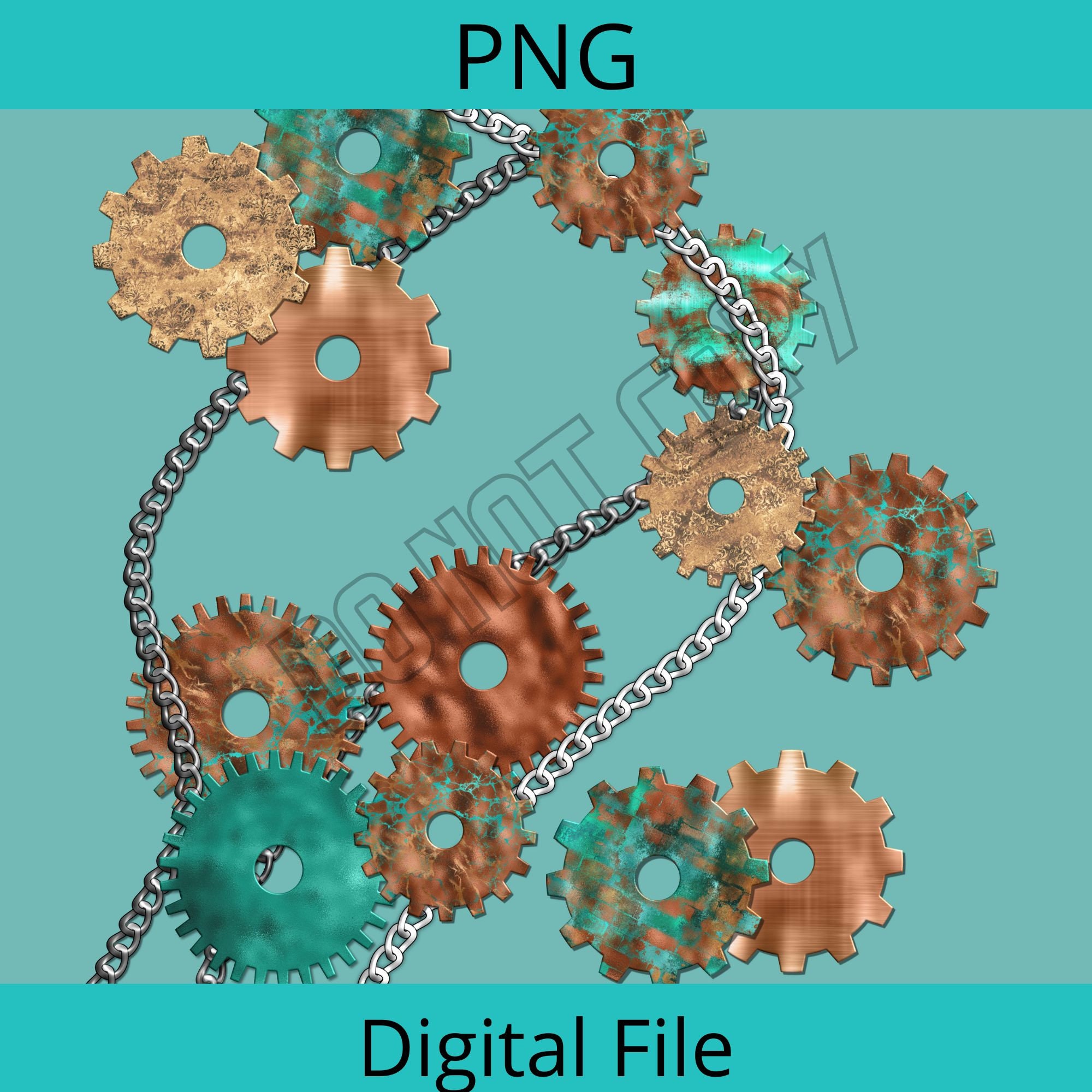 Cogs and Chains Sublimation Design for Tumblers and Other - Etsy