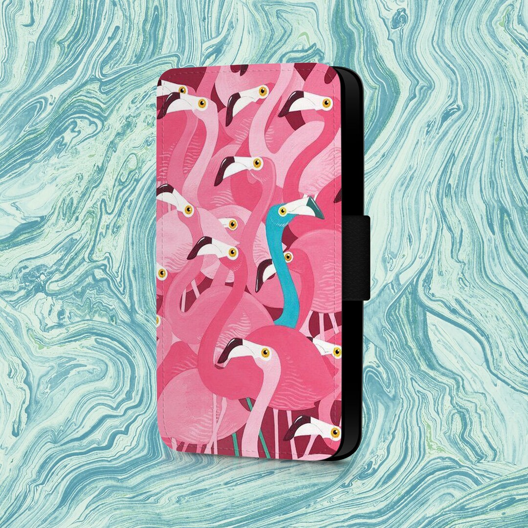 Blue Flamingo With Pink Flamingos Phone Flip Case for Samsung - Etsy