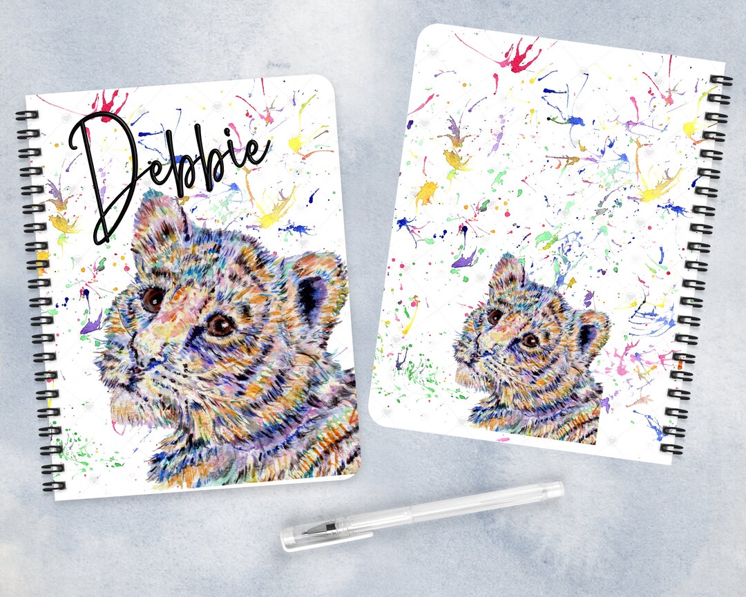Colourful Tiger Cub Rainbow Notebook, Personalised Note Pad, Big Cat ...