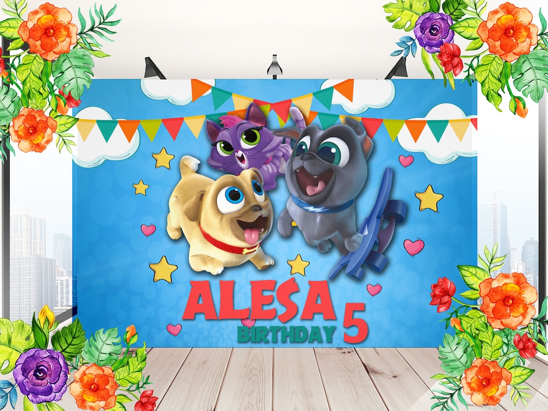 Puppy Dog Pals Backdrop, Puppy Dog Pals Backdrop Birthday, Puppy Dog ...