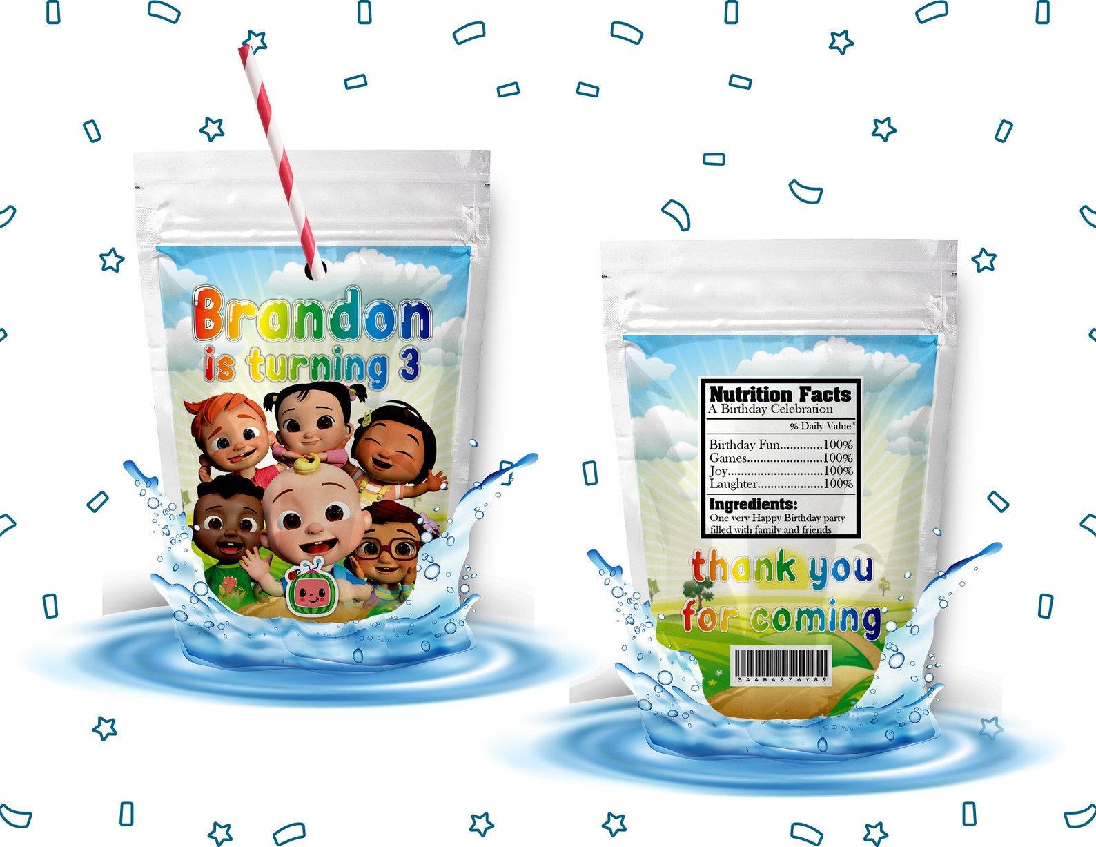 Cocomelon Capri Sun Label Cocomelon Juice Pouch Label | Etsy