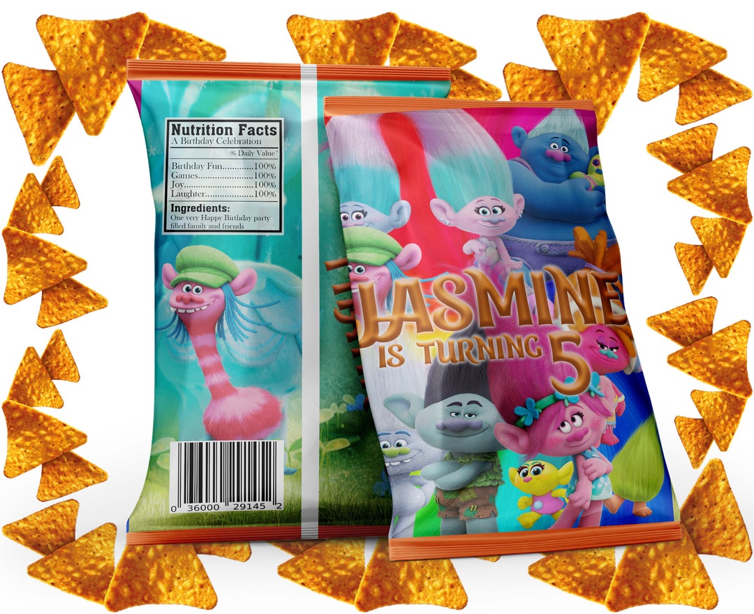 Trolls Chip Bag, Trolls Favors, Trolls Birthday, Trolls Treat Bag ...
