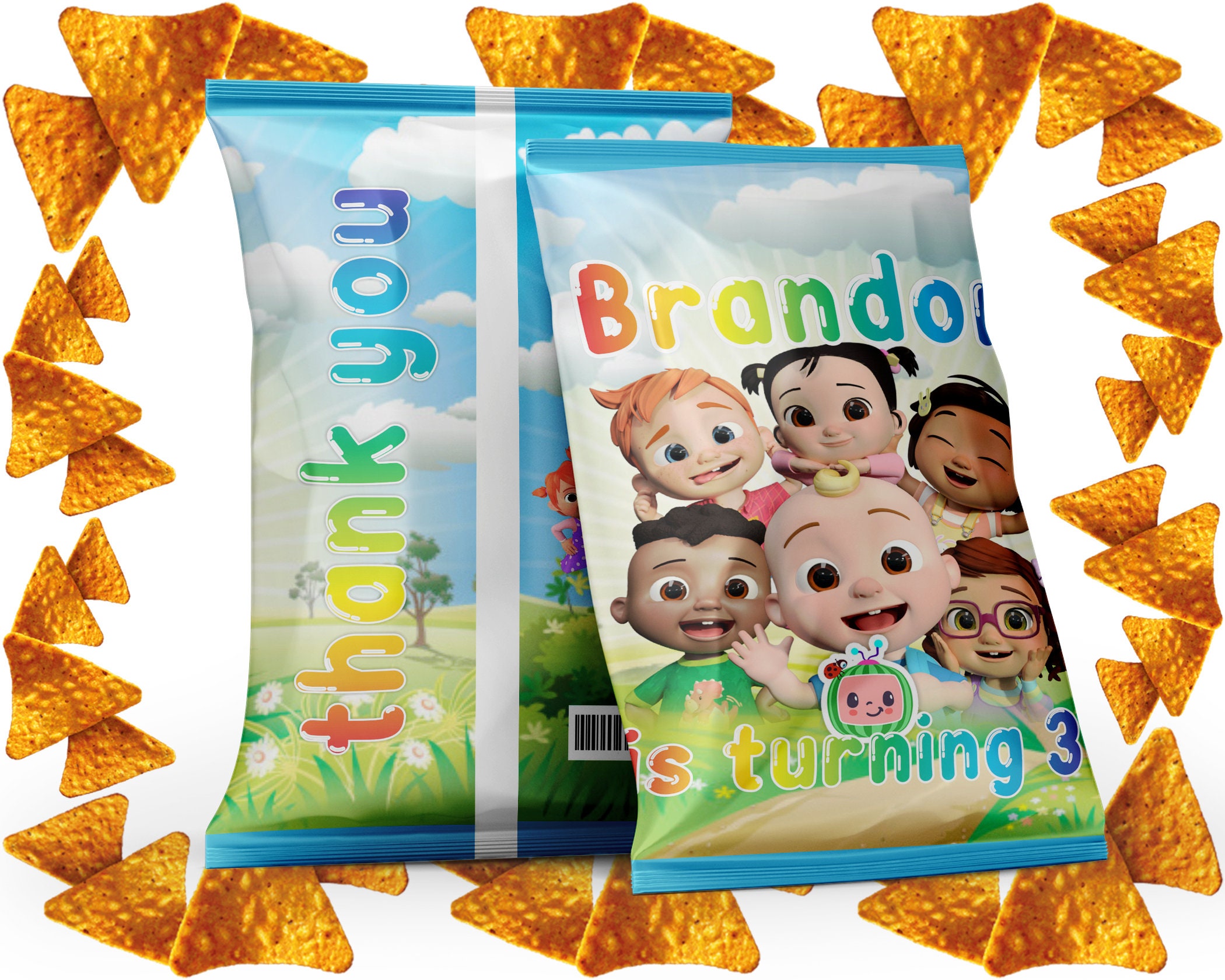 Cocomelon Chip Bag Cocomelon Favors Cocomelon Birthday Etsy