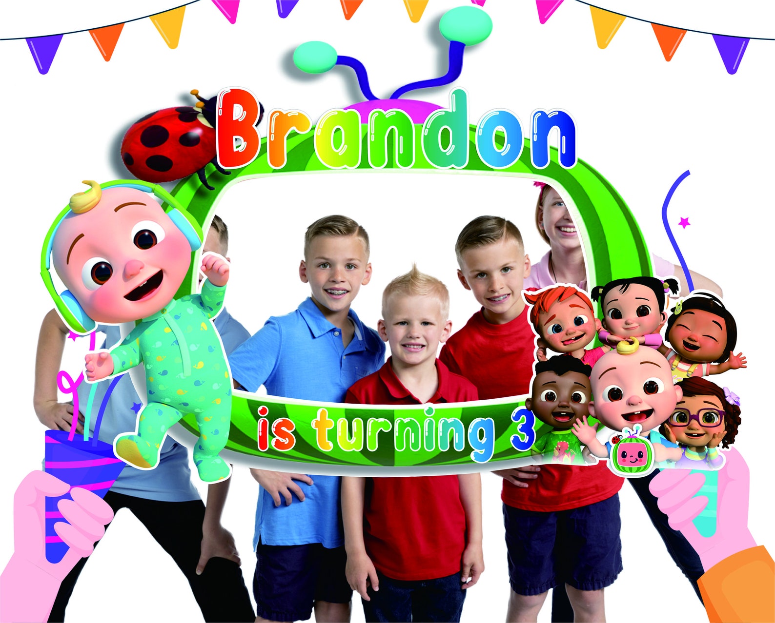 Cocomelon Photo Booth Frame Cocomelon Birthday Prop | Etsy