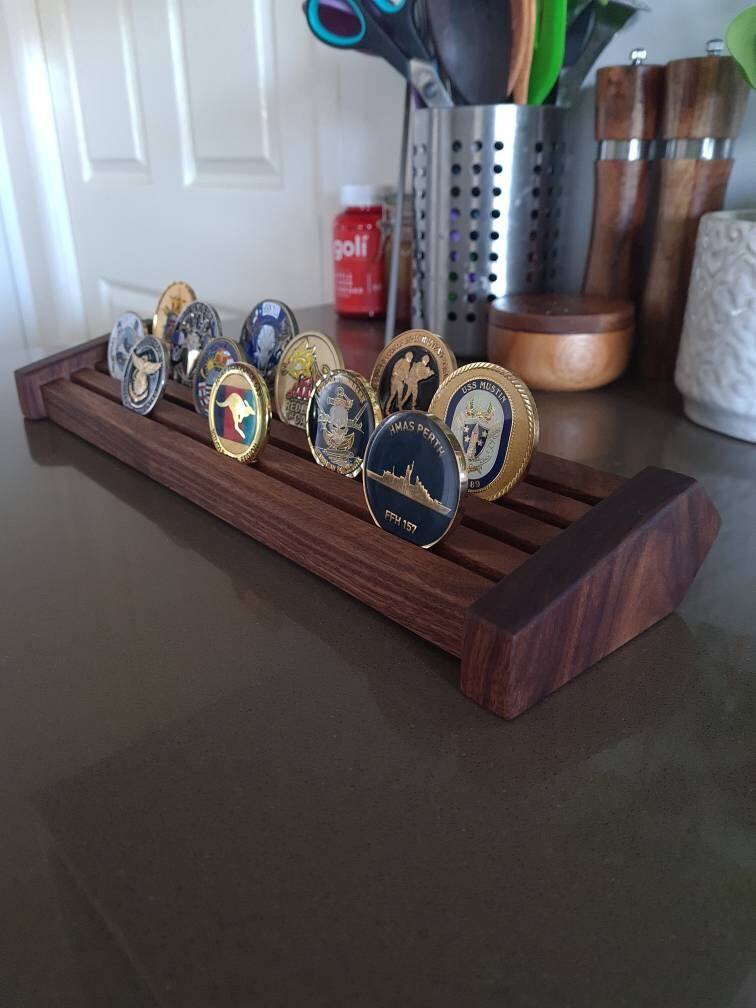 Challenge Coin tiered display Handmade Black Walnut | Etsy