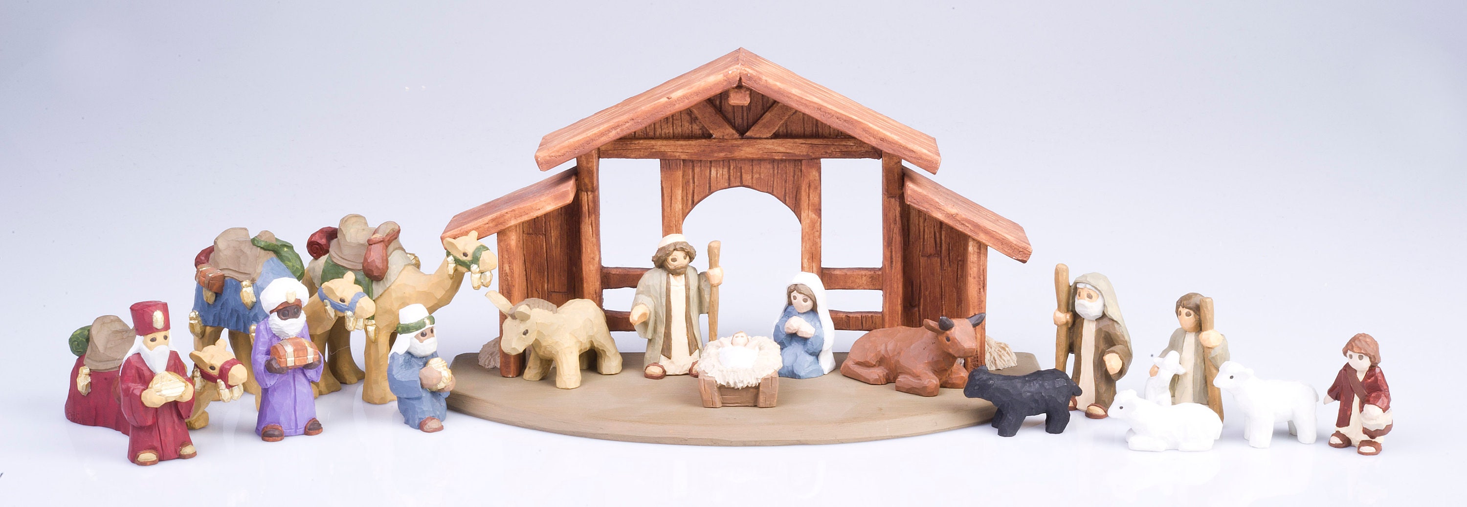 Hand-crafted Rain or Shine Miniatures Nativity Family Holiday Toy ...