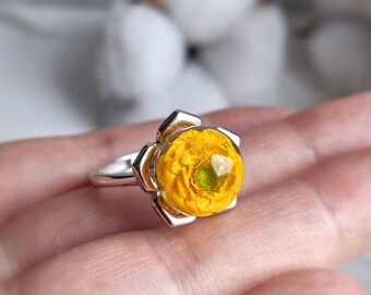 Yellow Flower Ring - Etsy
