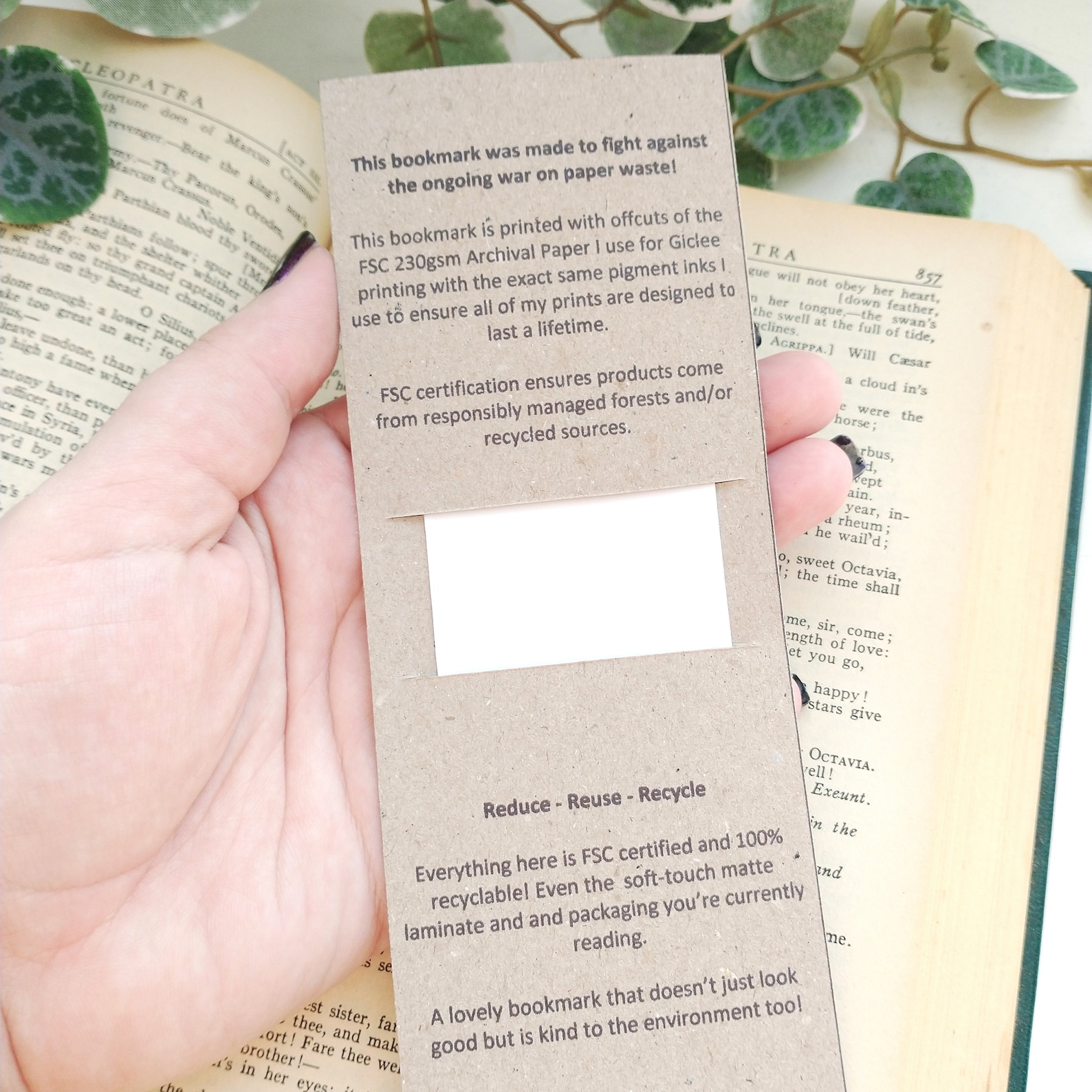 BOOKMARK, Eco-friendly, Eco-friendly Bookmark, Recycled, Free Postage ...