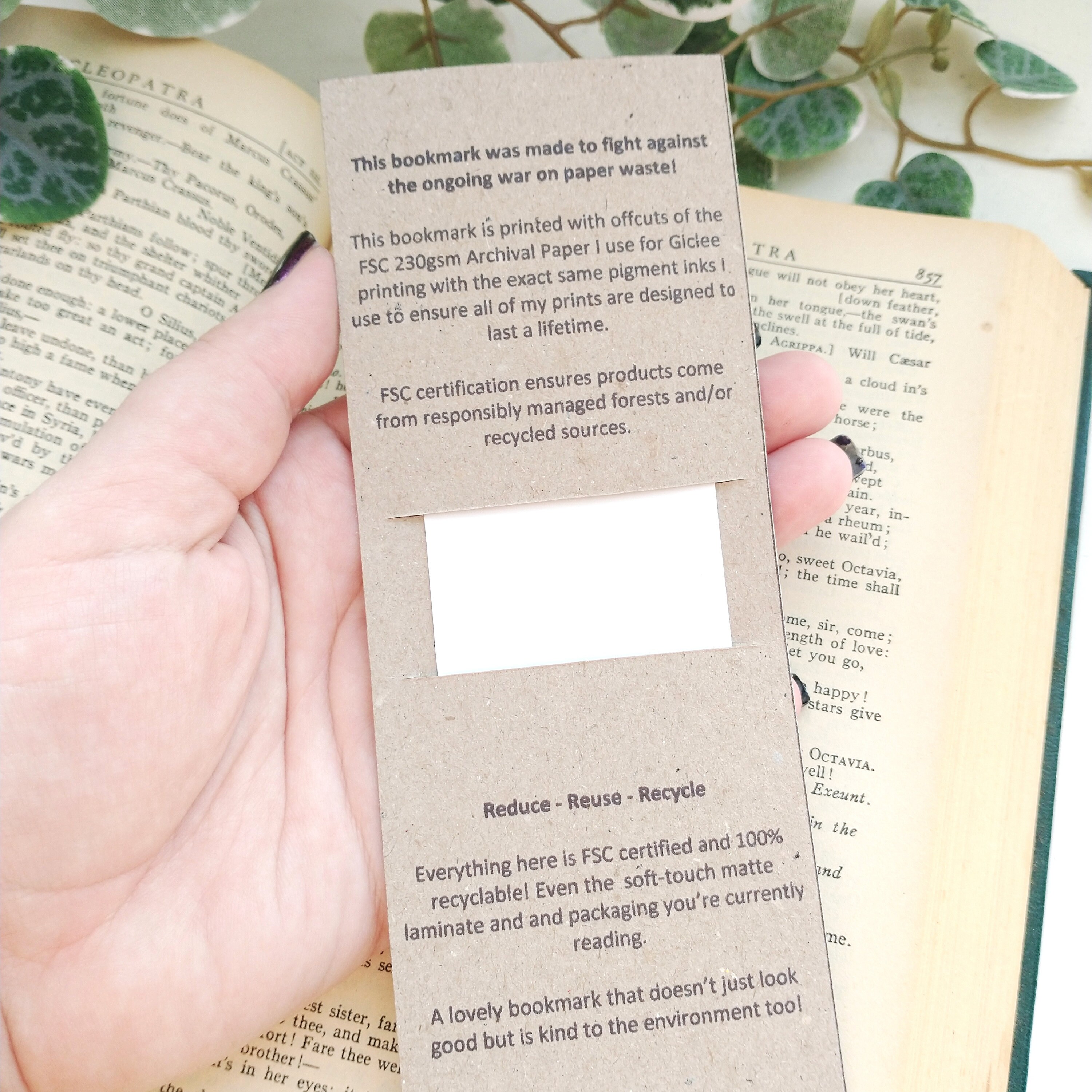 BOOKMARK, Eco-friendly, Eco-friendly Bookmark, Recycled, Free Postage ...