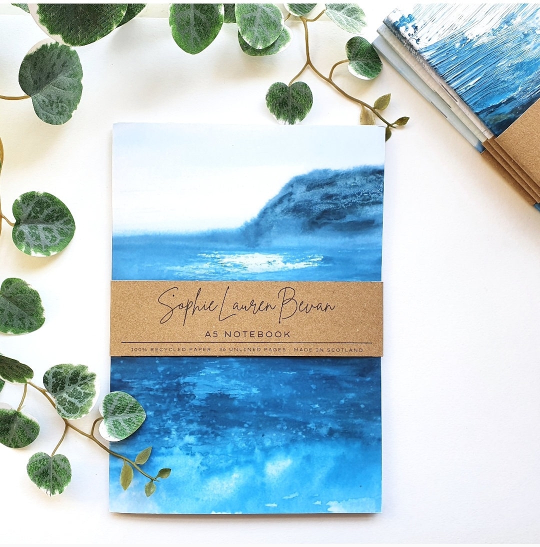 Seascape Notebook, A5 Plain Notebook, 100% Recycled, 36 Pages, Eco ...