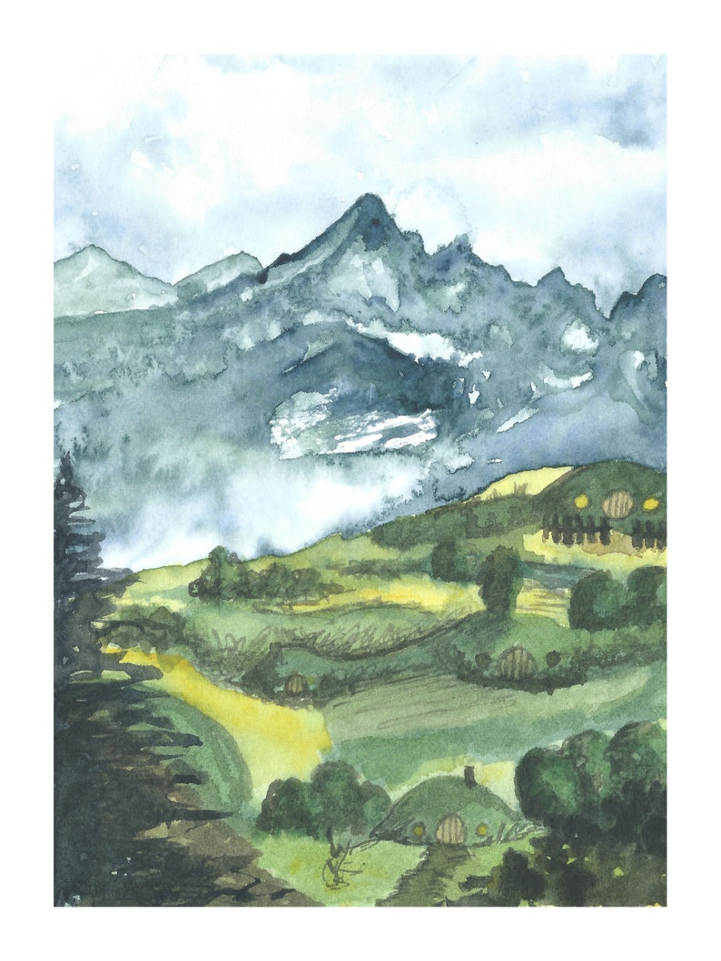Framed Print of 'the Shire' Watercolour Painting | Etsy