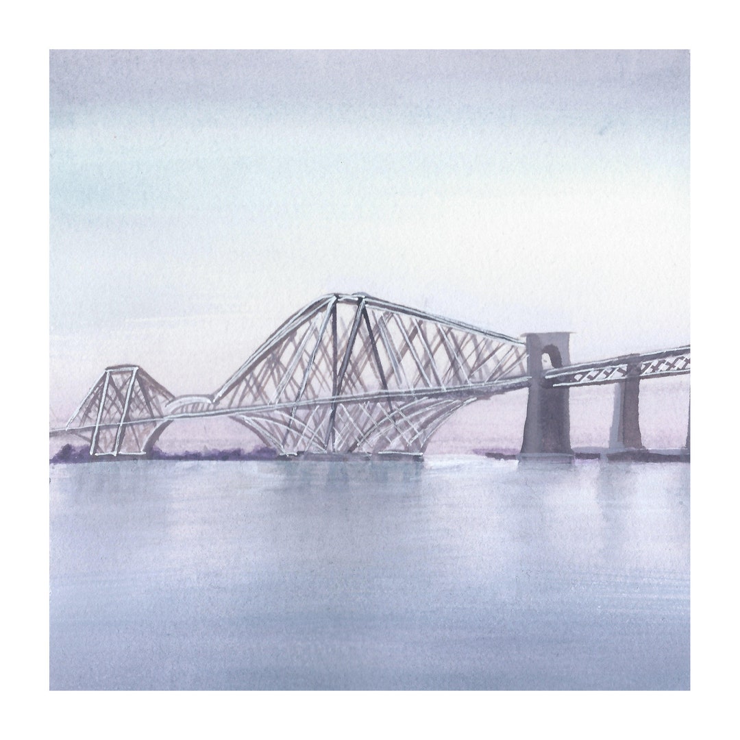 Framed ORIGINAL Painting of 'forth Bridge', Edinburgh, Firth of Forth ...