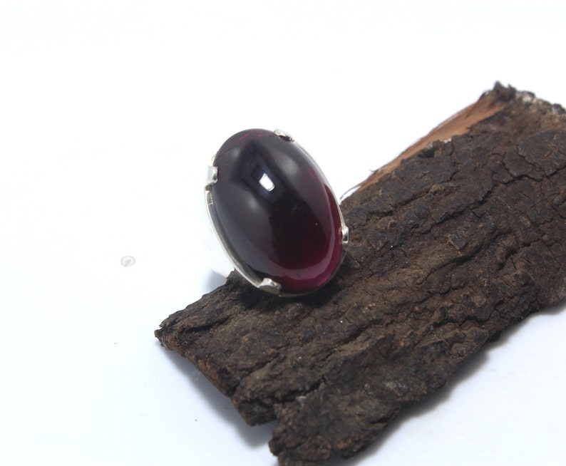 Natural Garnet Stone Ring Huge Gemstone Ring January - Etsy