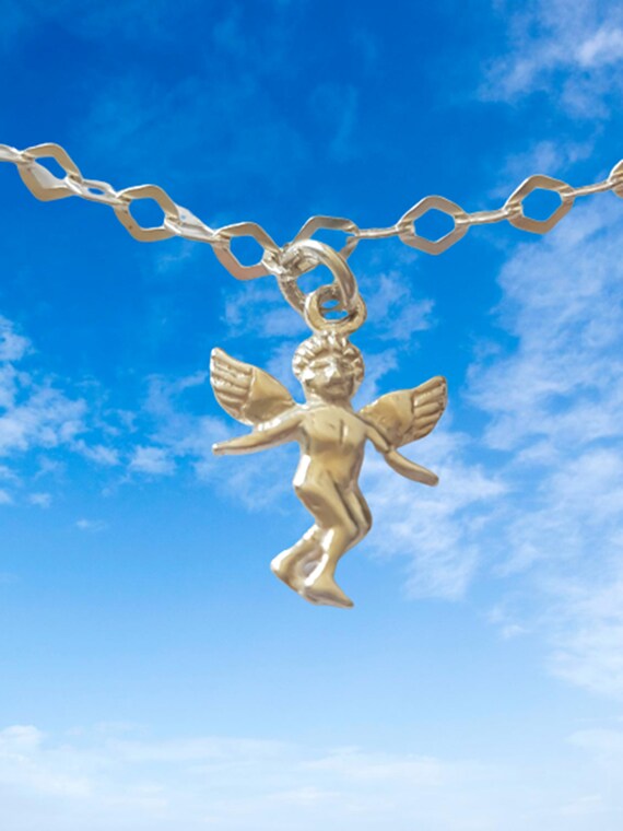 Solid silver ankle chain angelot | Etsy