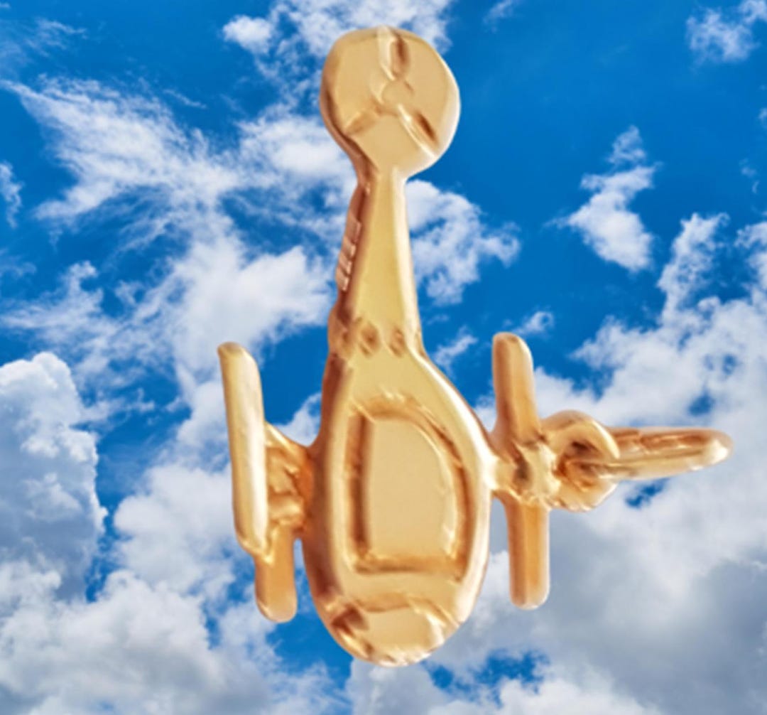 Gold Plated Pendant - Helicopter - - Etsy
