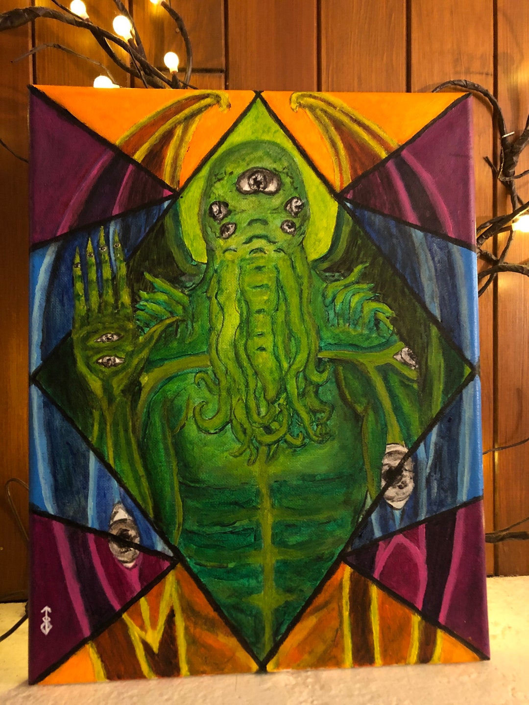 Stranger Aeons, Psychedelic Cthulhu Original Design Painting Print Wall ...