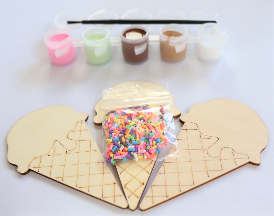 Ice Cream Painting Kit Paint Your Own Ice Cream Cone | Etsy