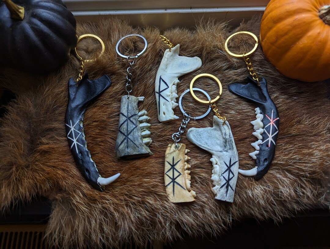 Rune Bone Keychain. Real Bone Keyring. Bone Keychain. Runes. Runes on ...