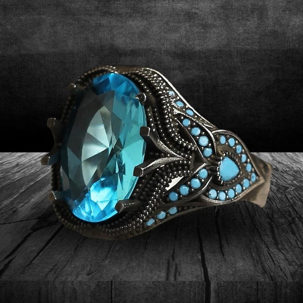 Mens Red Zircon Ring - Etsy