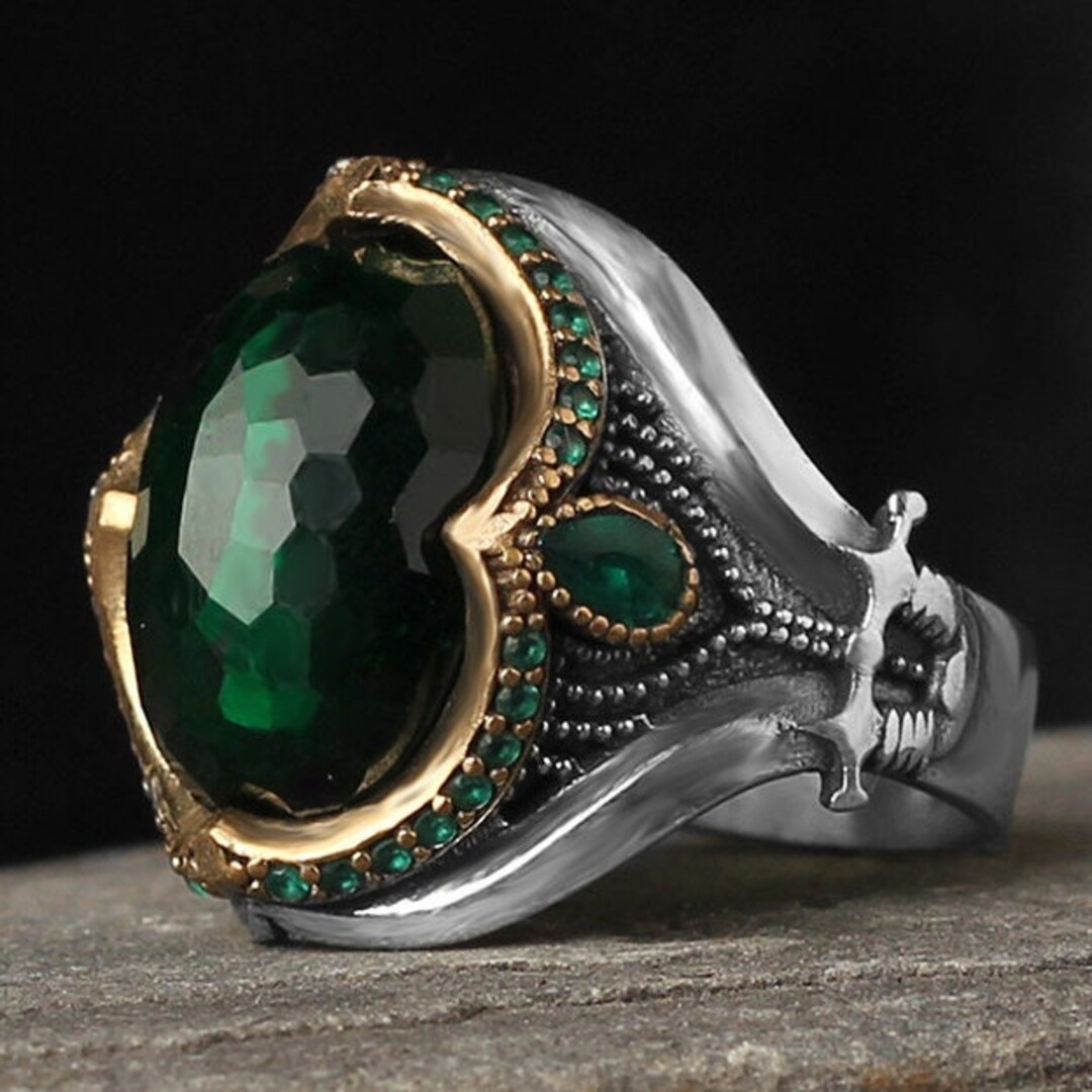 Zircon Ring, Men Ring, Men Silver Ring, 925K Silver Ring, Real Natural ...